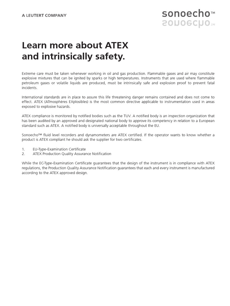 Learn More About Atex and Inrinsically Safety | PDF