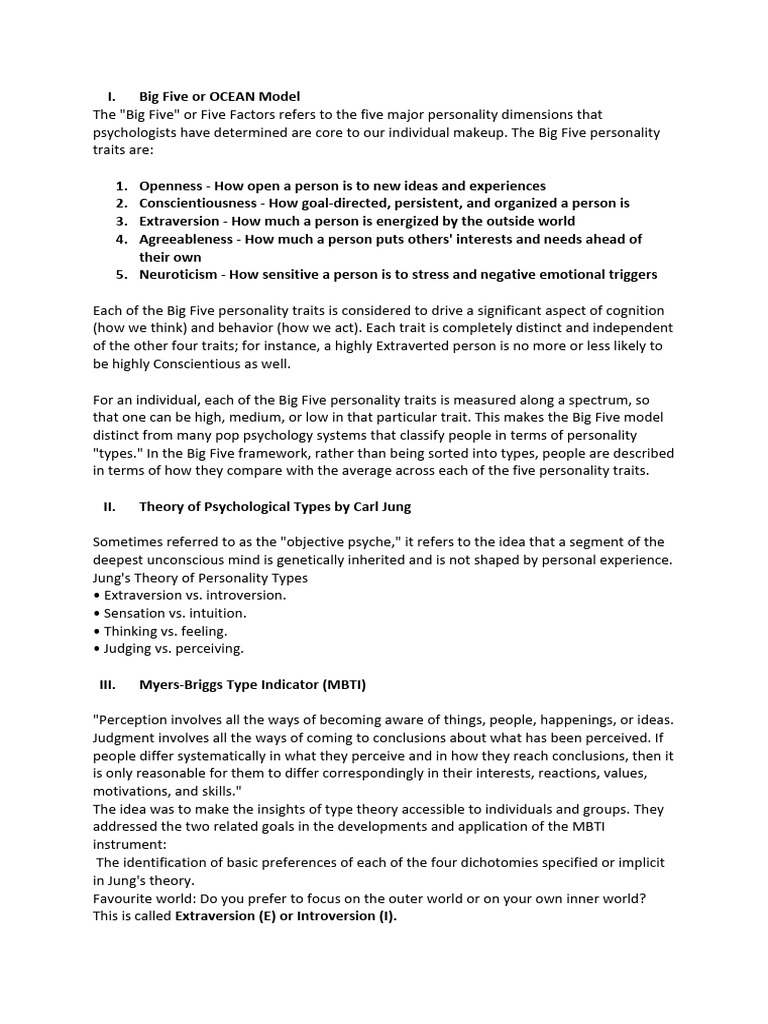 Personality Indicator Tests | PDF