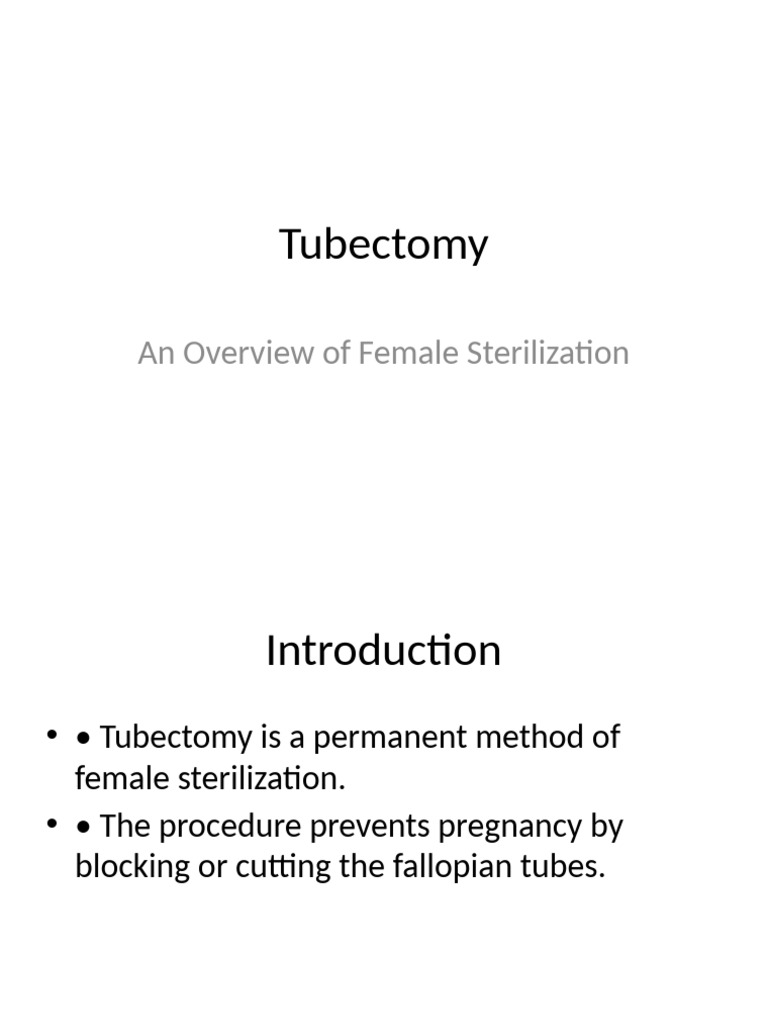 Overview of Tubectomy Procedures | PDF | Wellness | Science & Mathematics