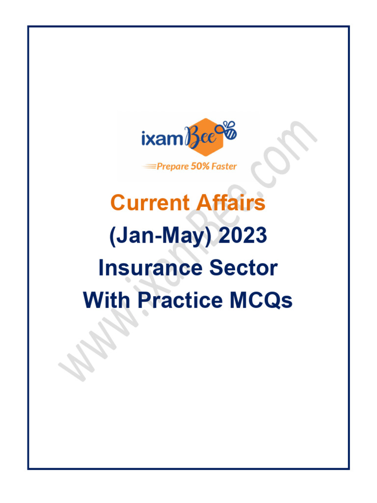 IRDAI Insurance MCQS Jan To May 2023 | PDF