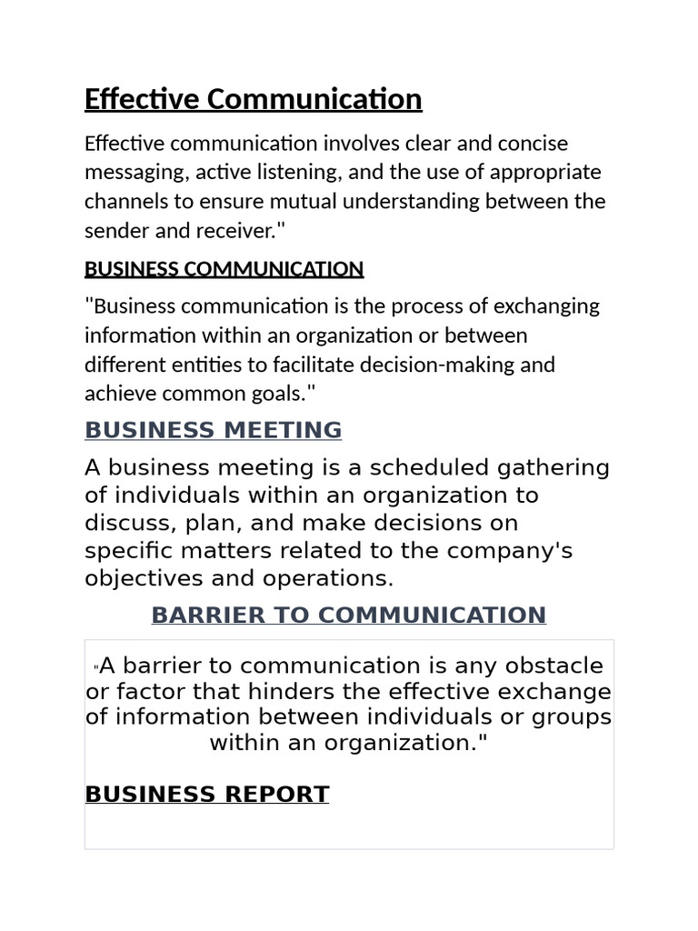 Effective Communication | PDF