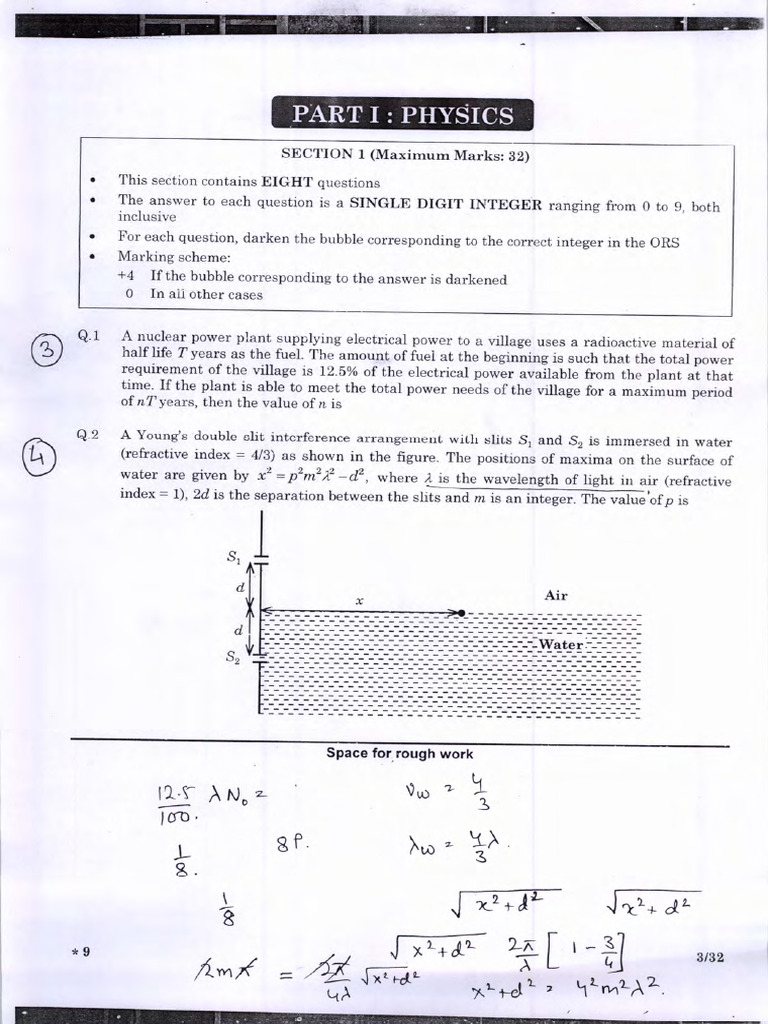 Jee Advanced 2015 Paper 1 Code 9 | PDF