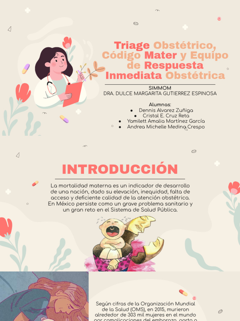 Triage Obstétrico, Código Mater y Equipo de Respuesta Inmediata ...