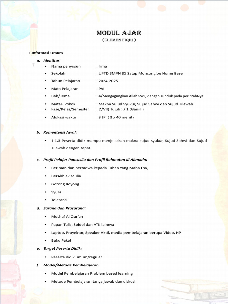 Modul Ajar Kelas 7 Bab IV | PDF