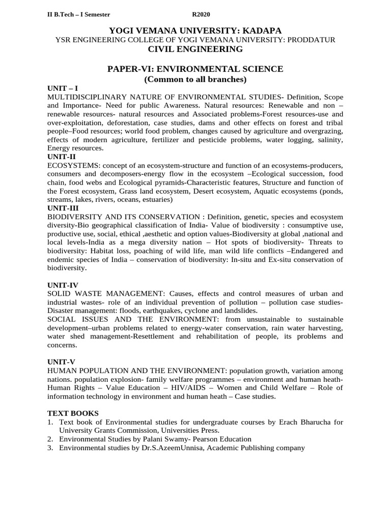 Yogi Vemana University: Kadapa Civil Engineering Paper-Vi ...