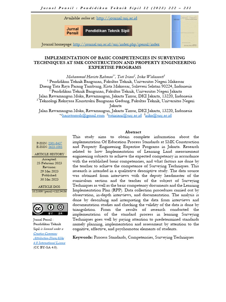 Implementation of Basic Competencies in | PDF