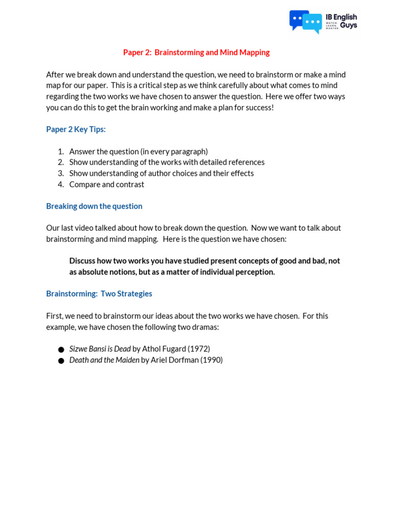 Ainstorming and Outlining | PDF