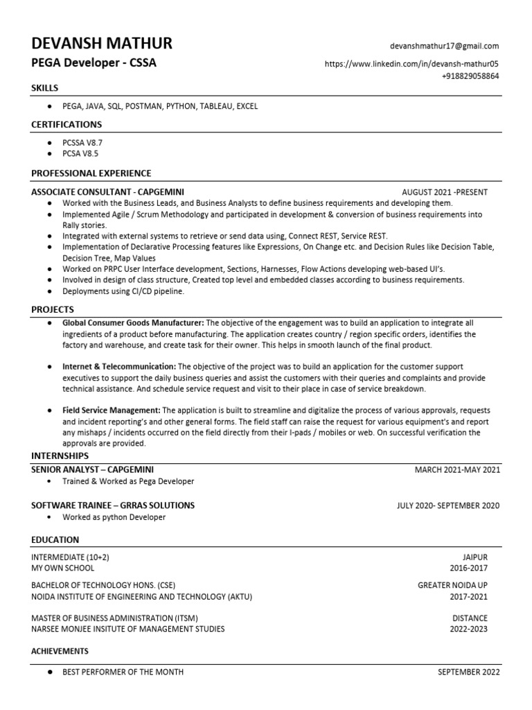 Pega Developer Profile | PDF | Computing | Information Technology