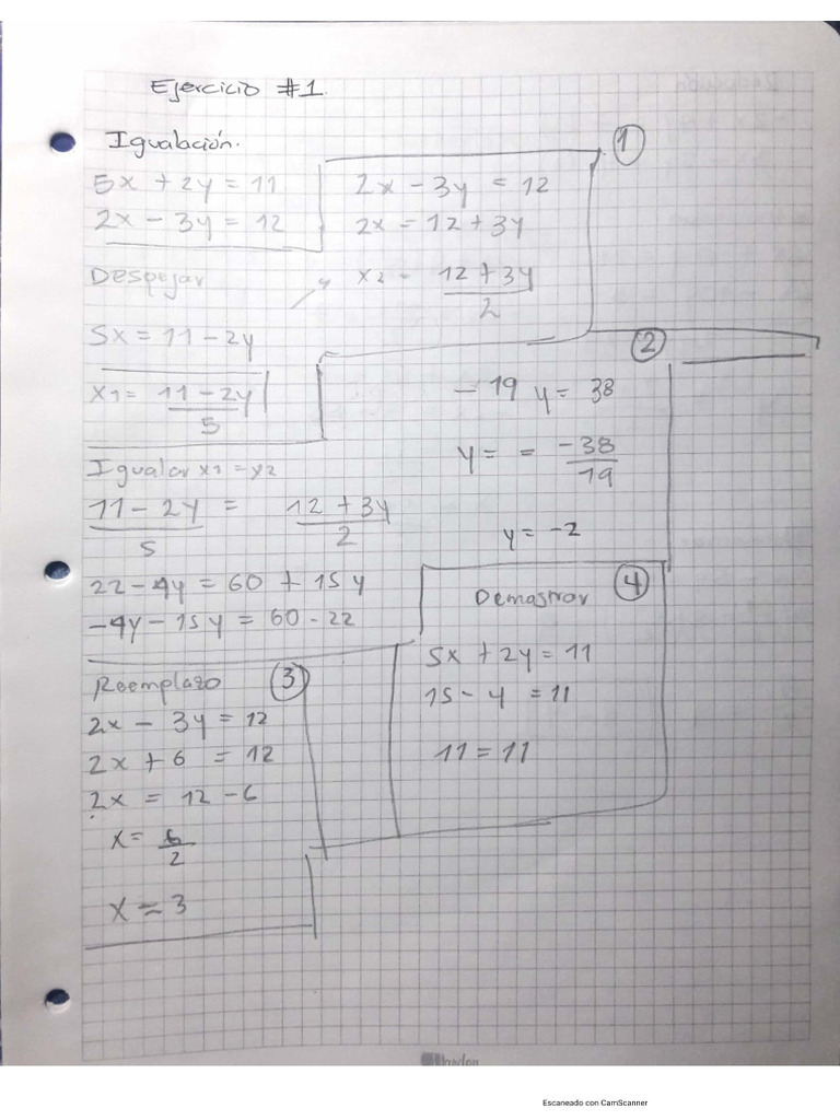 Ecuaciones 2x2 | PDF