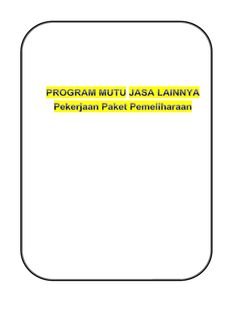 7 Program Mutu Jasa Lainnya | PDF