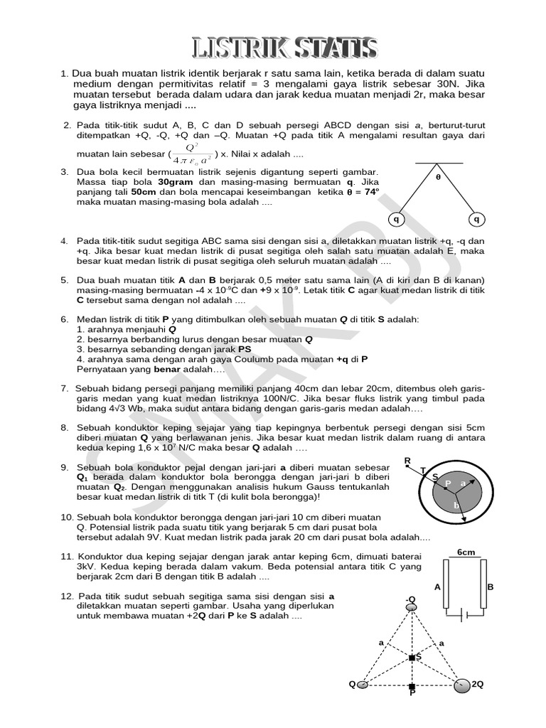 Soal Latihan Listrik Statis | PDF