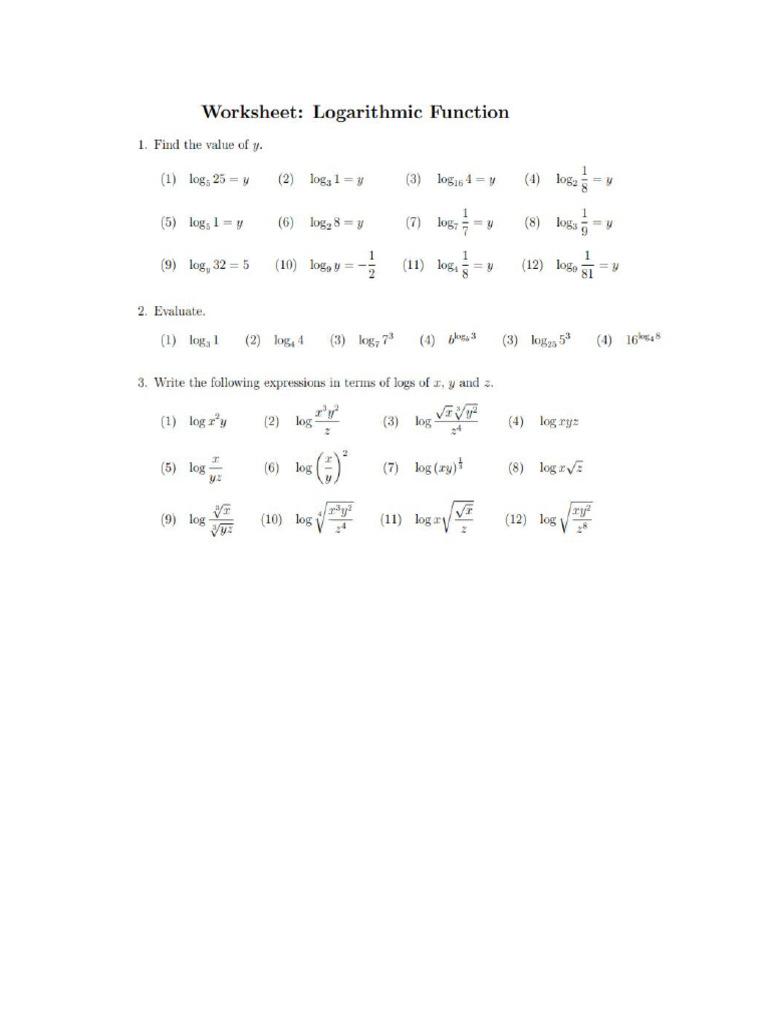 Logarithmic Questions | PDF