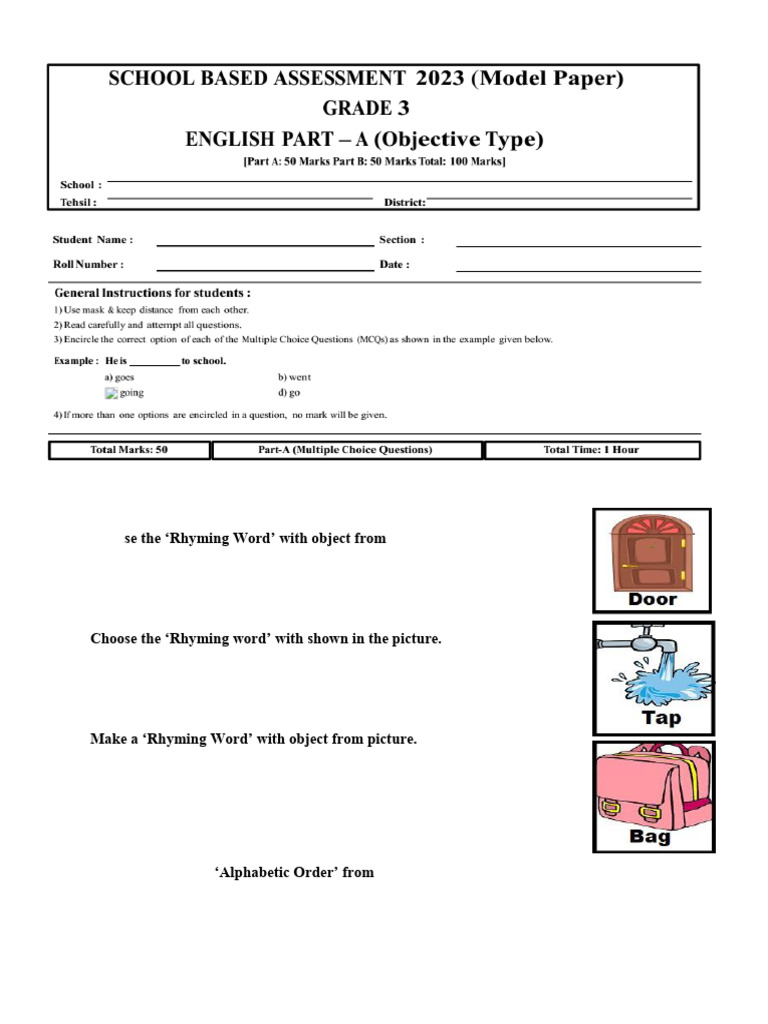 MCQ 1 G3 For Print | PDF