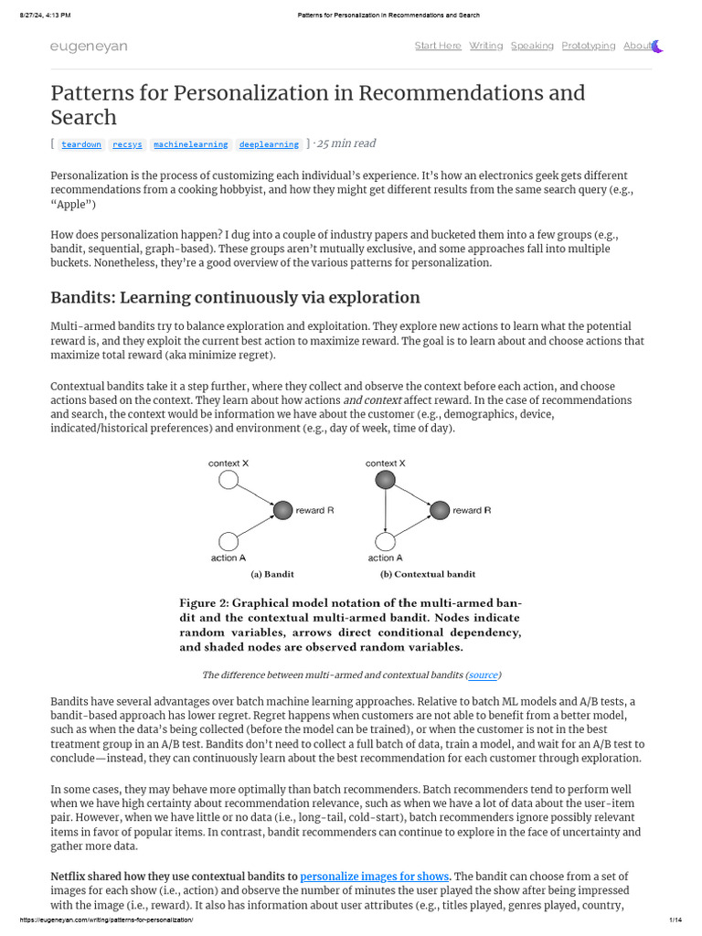 Patterns For Personalization in Recommendations and Search | PDF