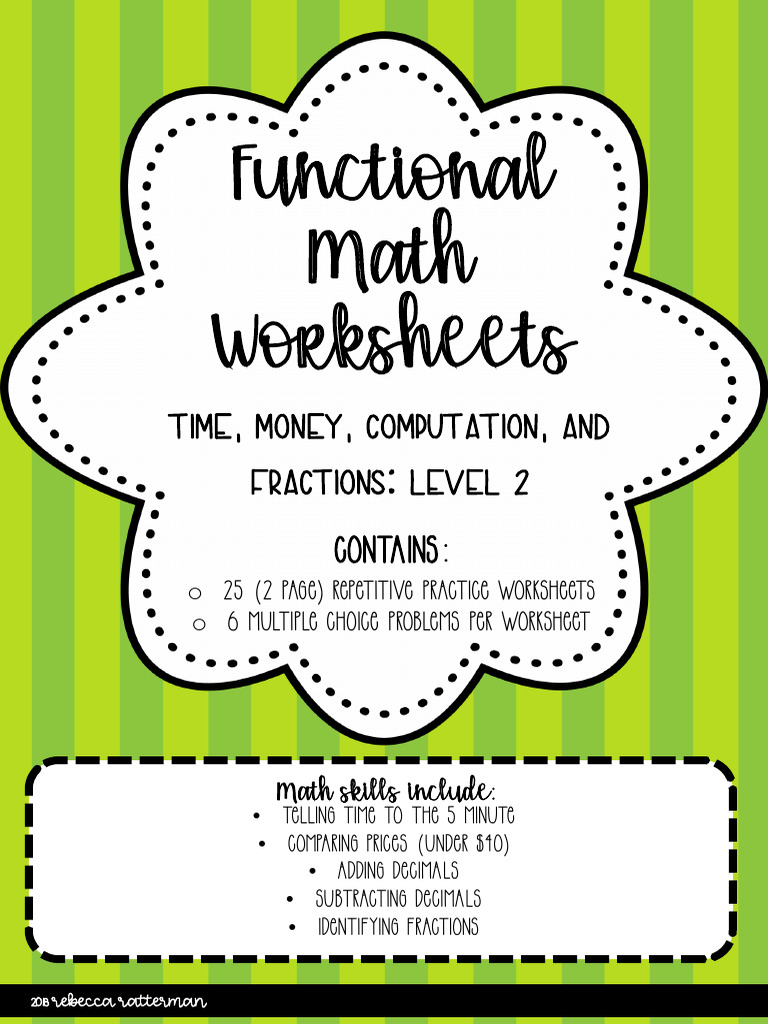 Functional Math Worksheets Level 2 | PDF