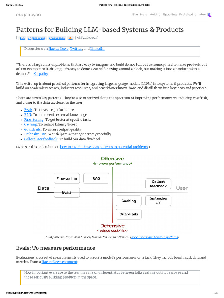 Patterns For Building LLM-based Systems & Products | PDF