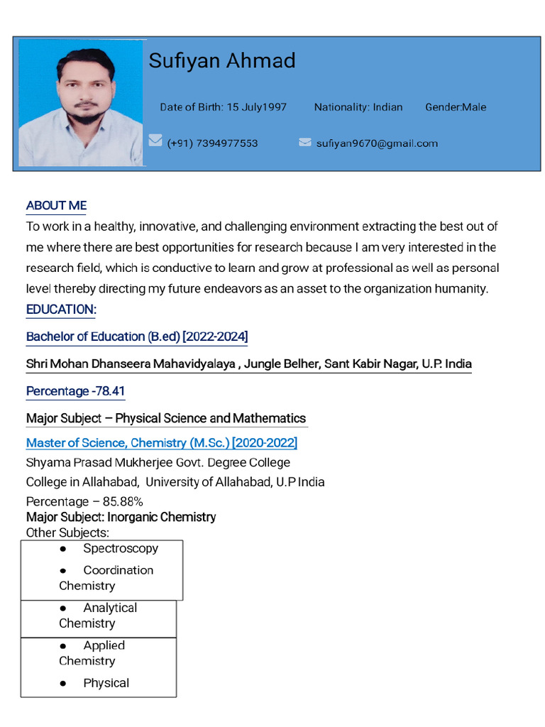 Sufiyan Revised CV | PDF