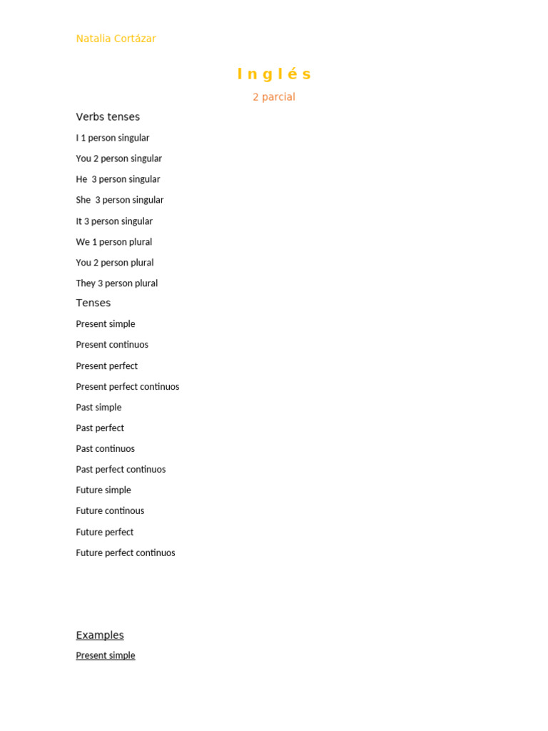 Conceptos Básicos del Inglés y Tiempos Verbales | PDF | Lingüística ...