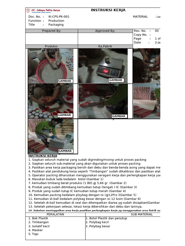 IK-CPS-PK-001 Lada Botol Ungu | PDF