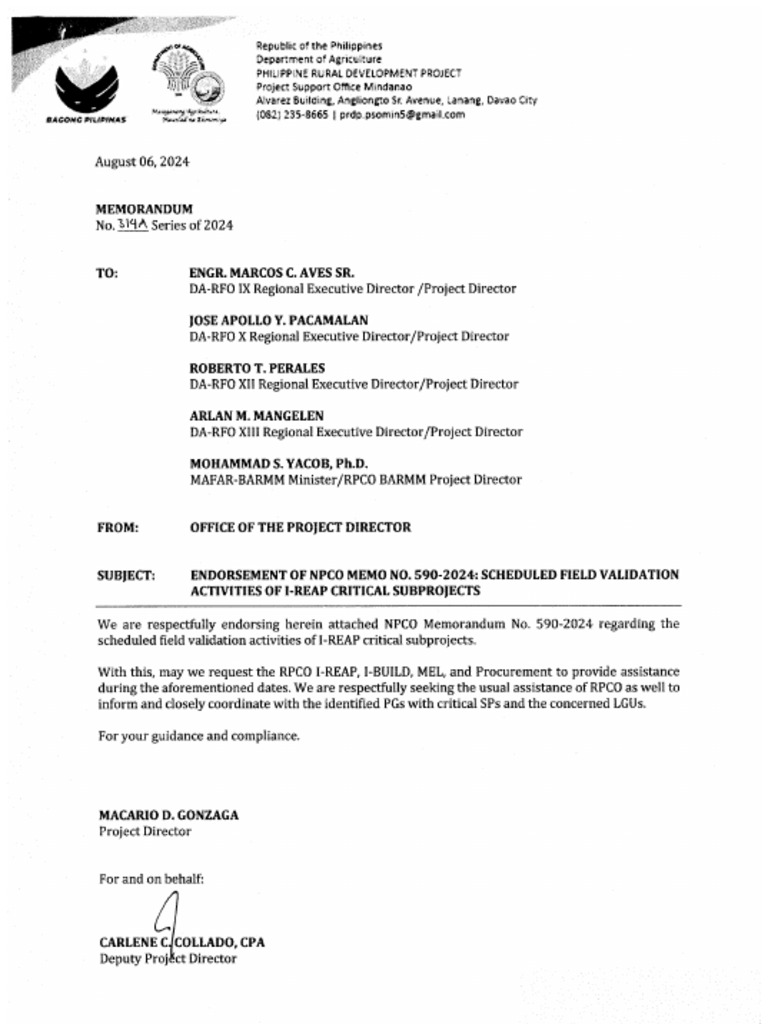 RPCOs - NPCO Memo 590-2024 | PDF