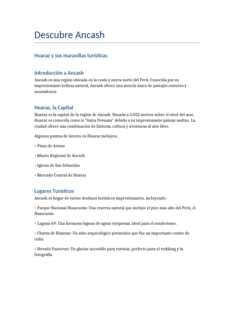 Triptico Ancash | PDF