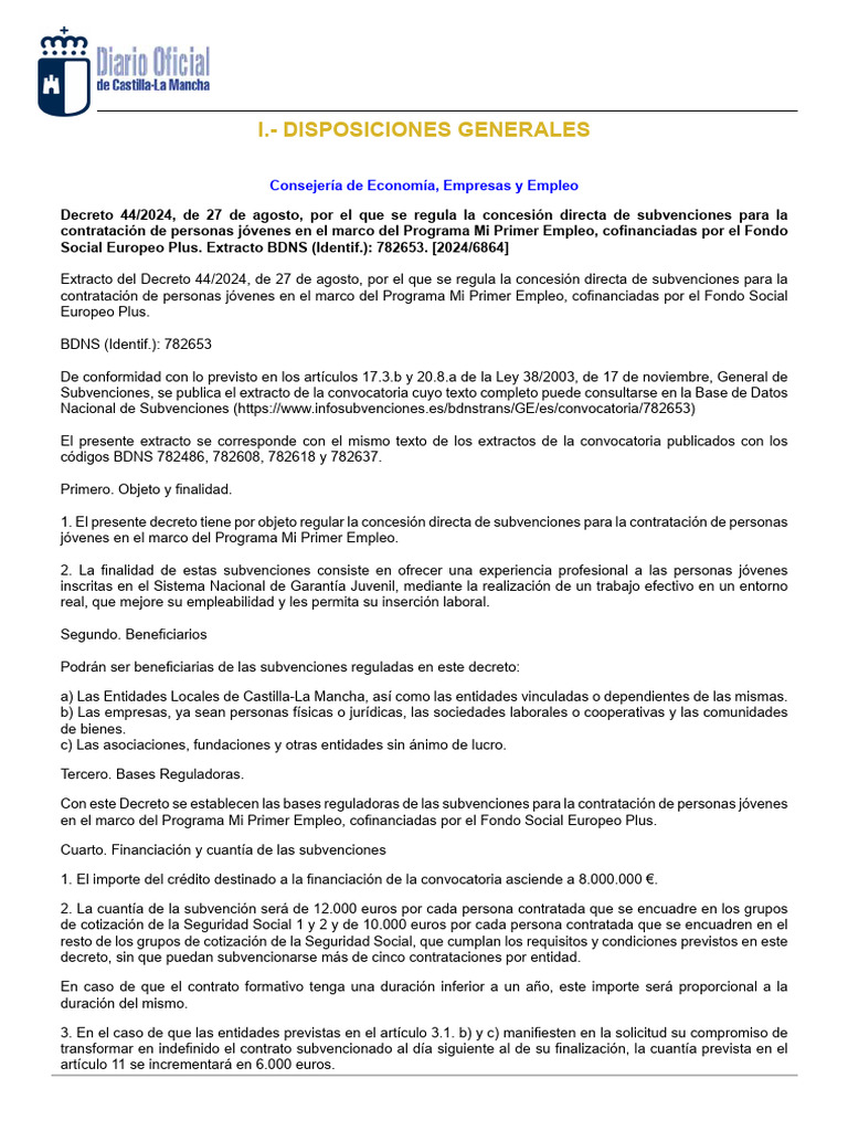 I.-Disposiciones Generales | PDF