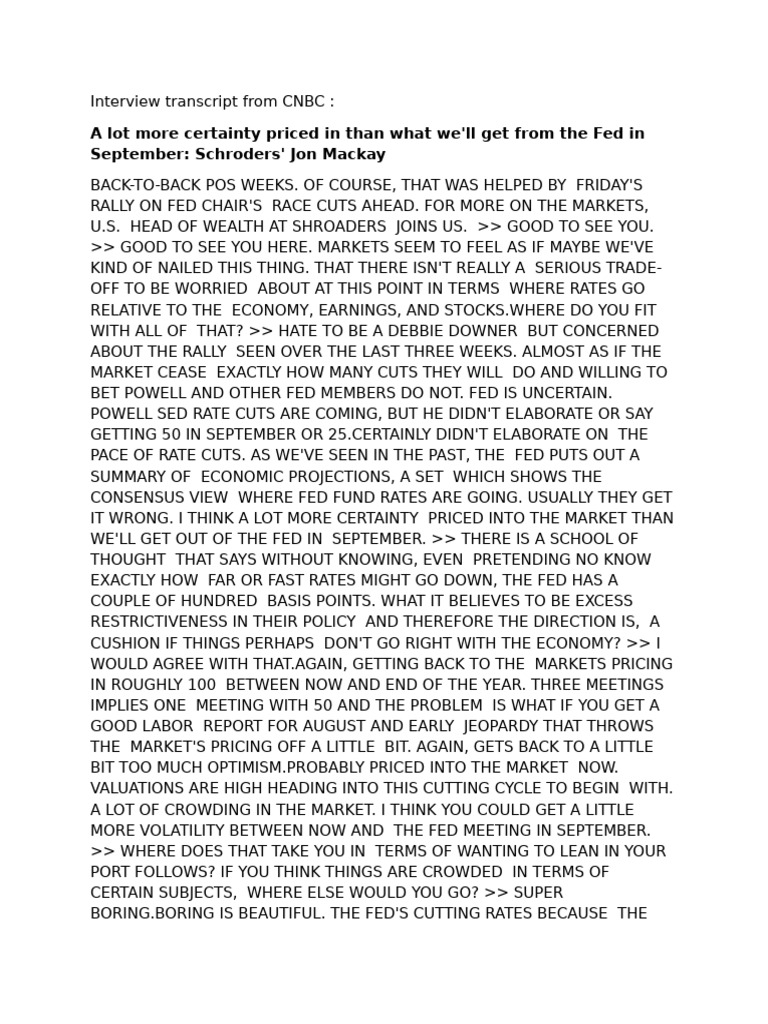 Interview Transcript From Bloomberg | PDF