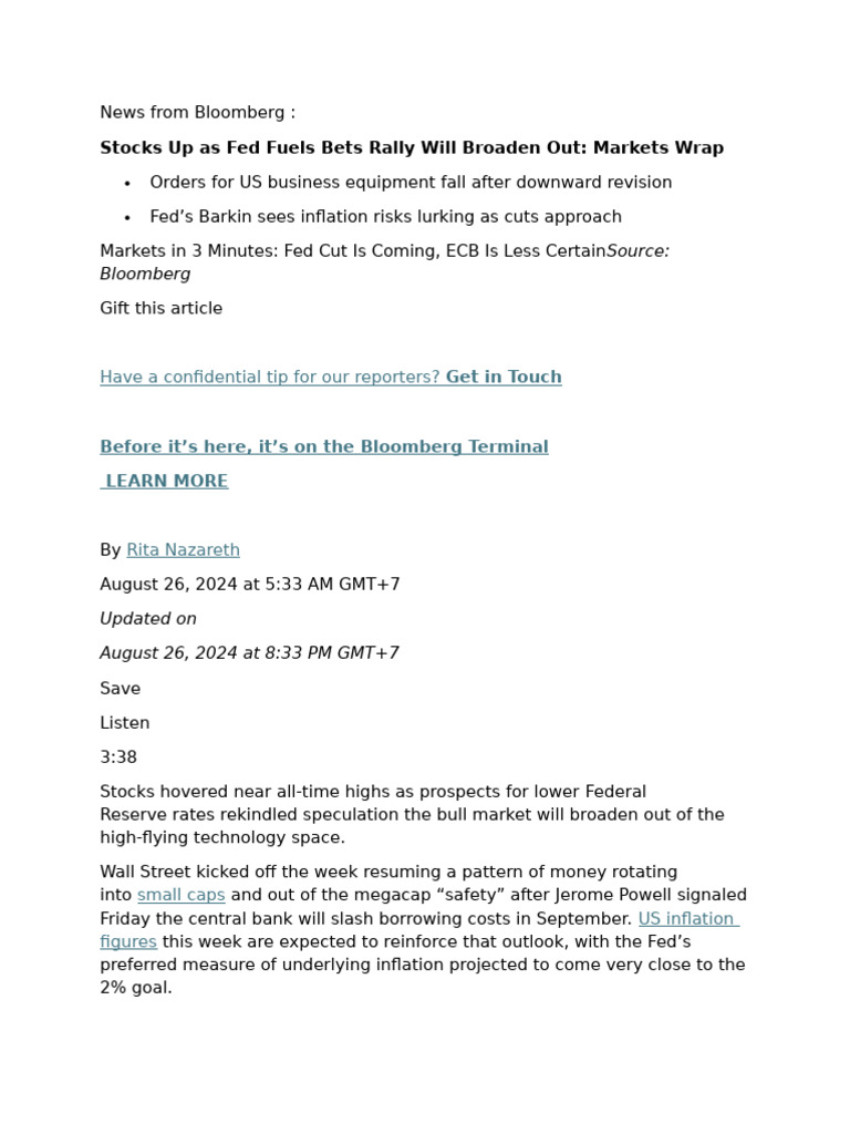 News From Bloomberg | PDF