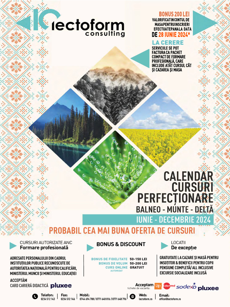 Calendar Lectoform August Decembrie 2024 Balneo Delta Munte.05 | PDF