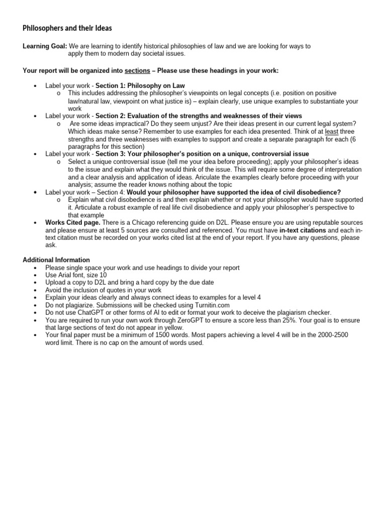 Lesson 6 - Philosopher Assignment Instructions and Rubric | PDF