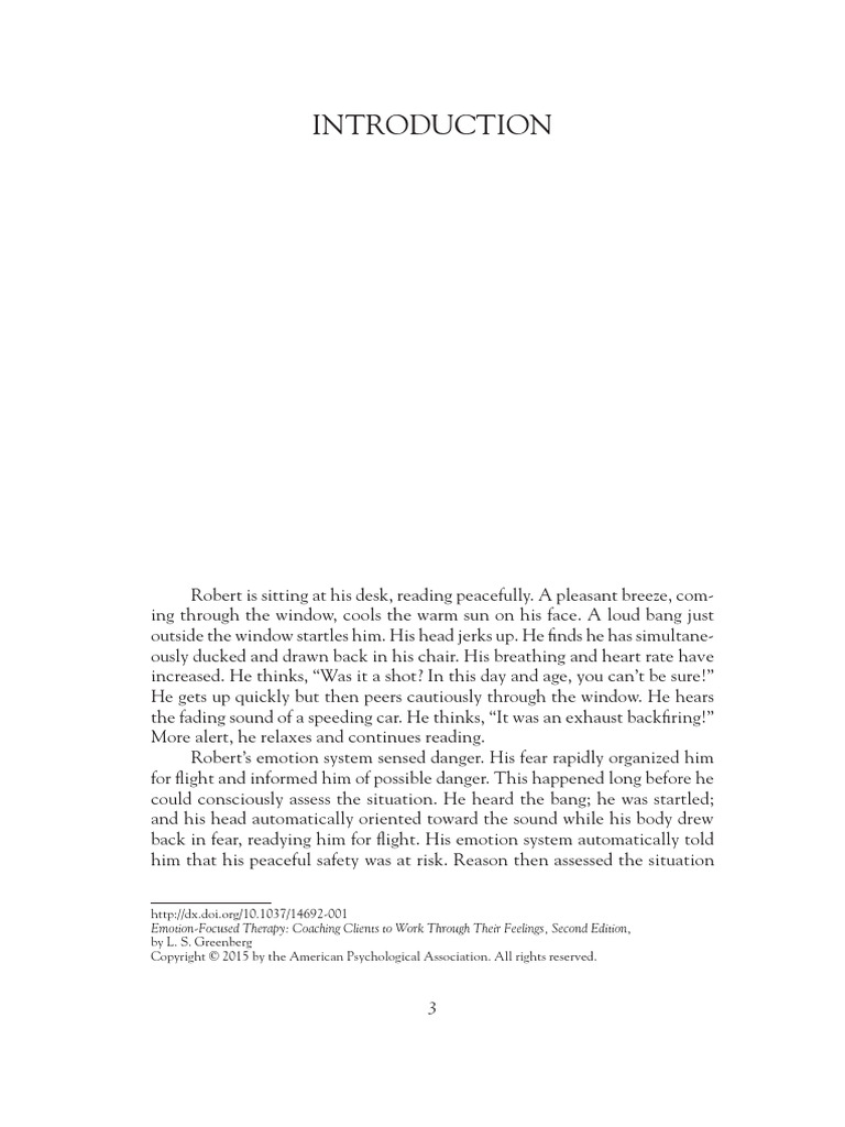 Emotion Focused Therapy Intro Sample | PDF