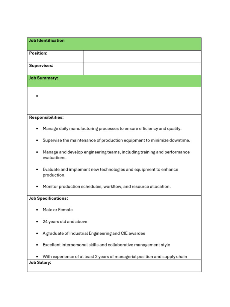 Job Identification | PDF