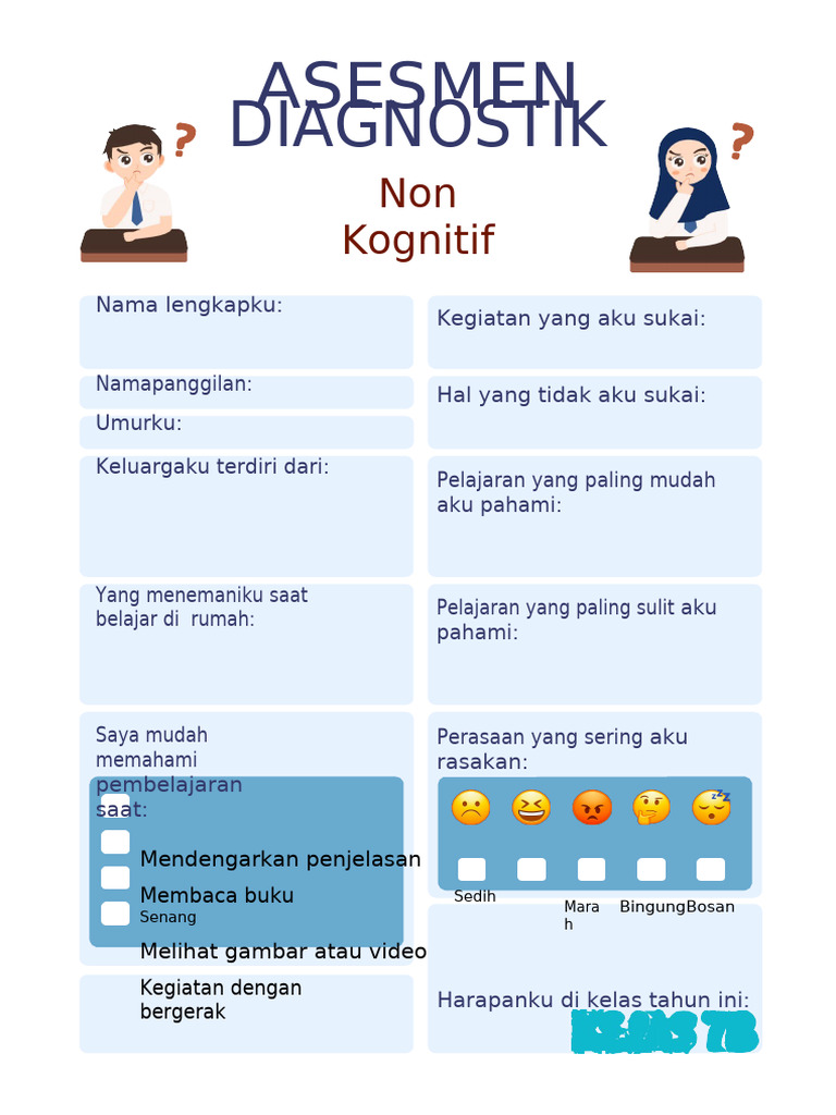 Asesmen Diagnostik Non Kognitif Lembar Kerja Biru Ilustratif - 20240807 - 094941 - 0000 | PDF