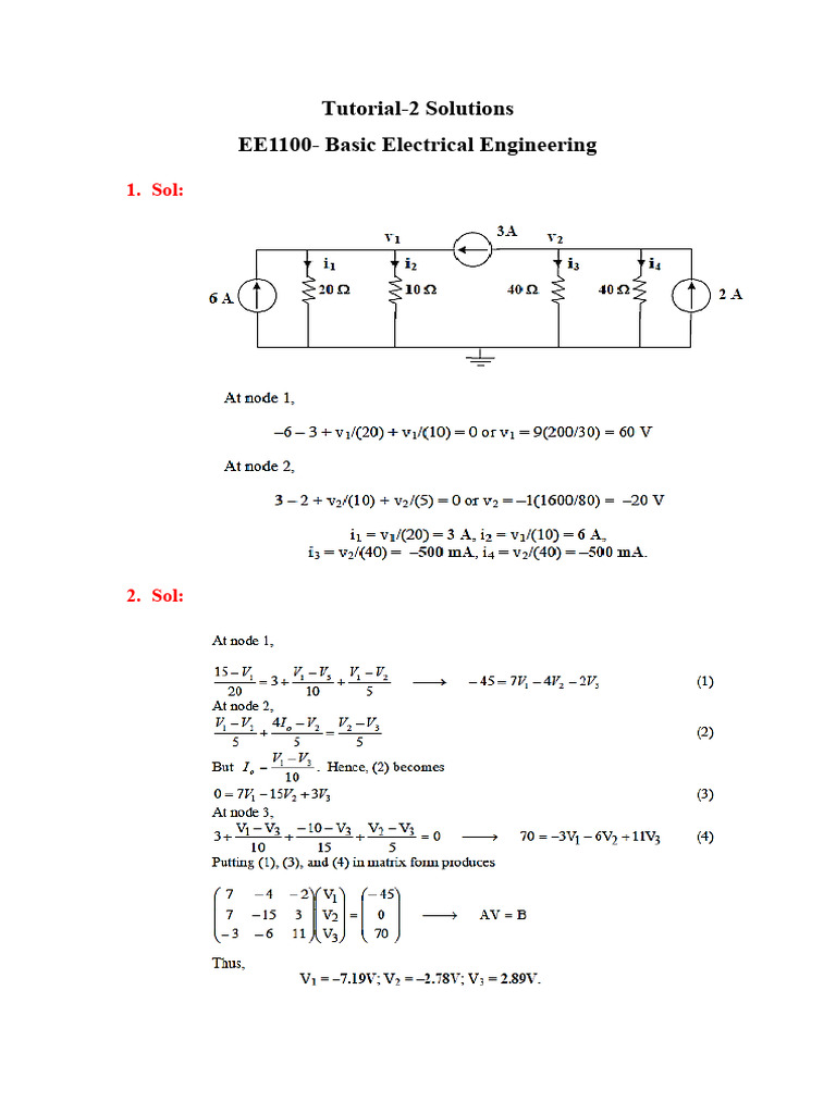 Tutorials 2 Solutions | PDF