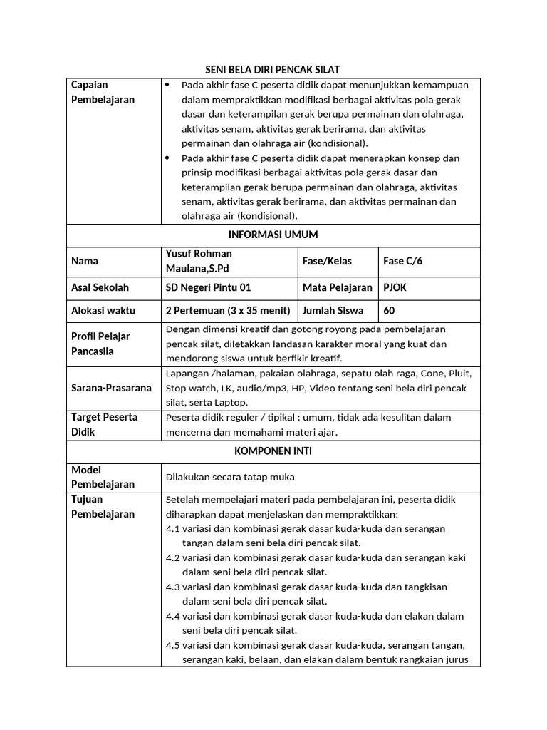 Bab 4 MA PJOK KM KELAS 6 FASE C p1 | PDF