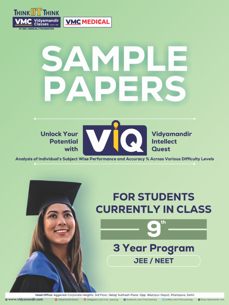 VIQ Sample Paper 3 Year Class 9 Paper | PDF