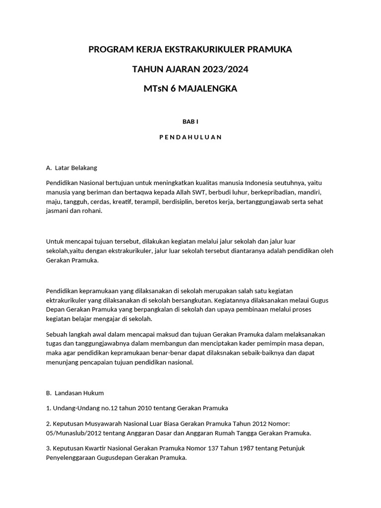 Program Pramuka 2023 | PDF