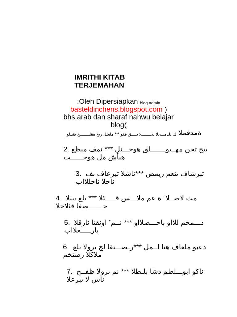 Imrithi Kitab Terjemahan | PDF