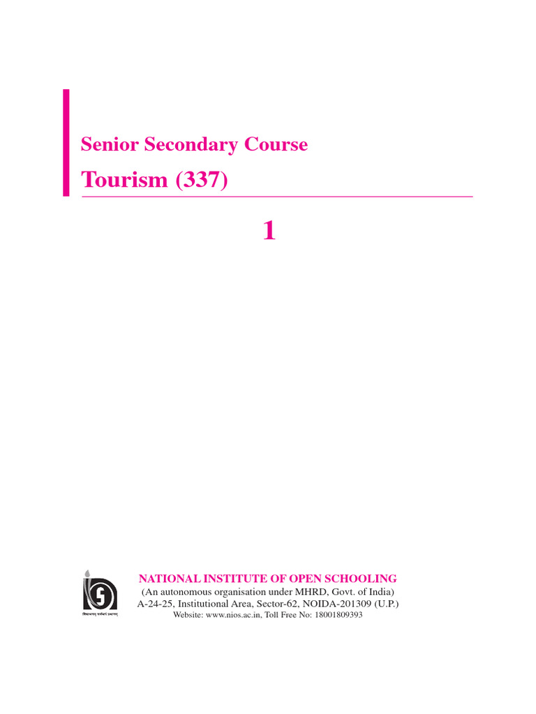 Tourism Book NIOS | PDF