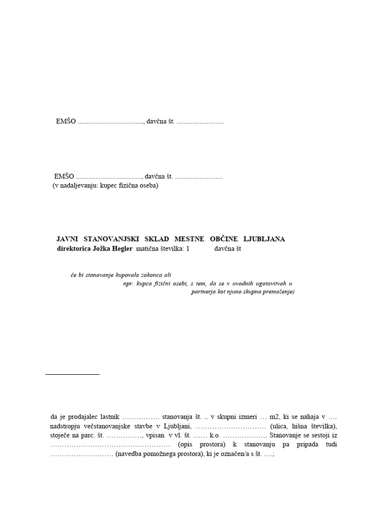 Prodajna Pogodba Vzorec 21 4 07 | PDF