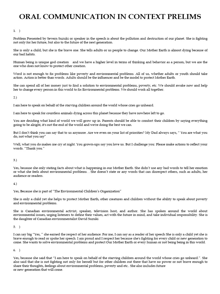 Oral Communication | PDF