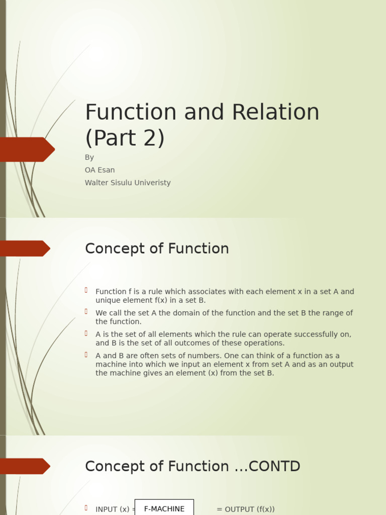 Function and Relation (Part 2) | PDF