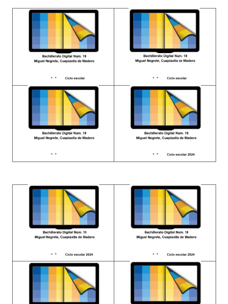 Etiqueta Libretas Bd18 1ro. Grupo B | PDF