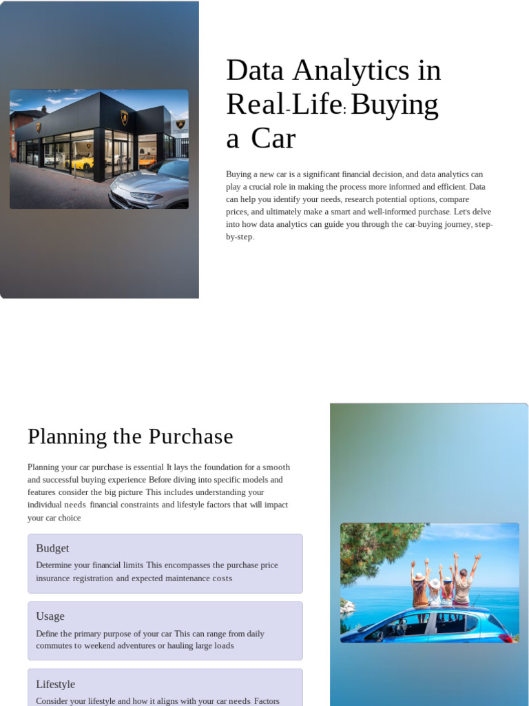 Data Analytics in Real Life Buying A Car | PDF