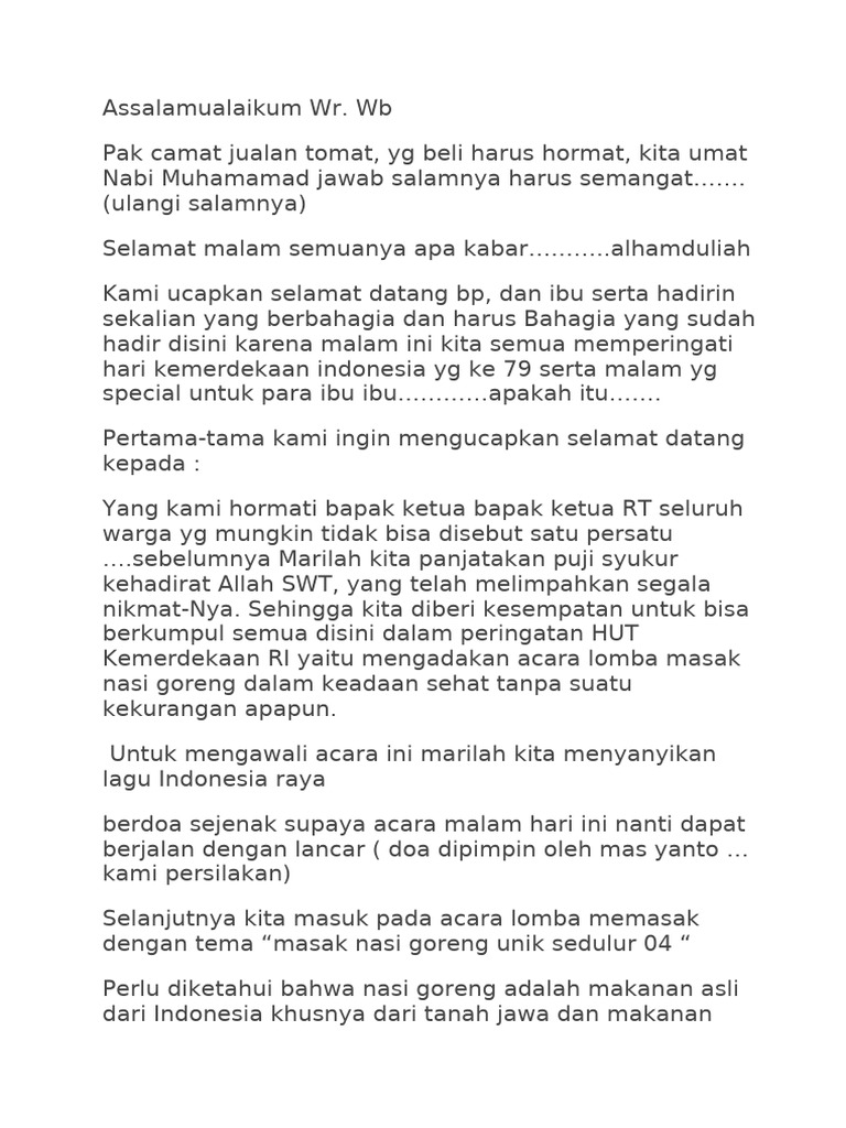 Naskah MC Lomba | PDF