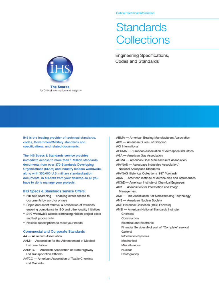 Standards Collection List | PDF