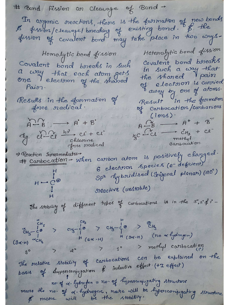 GOC Part-4 (Bond Fission, Reaction Intermediates, Electrophile ...