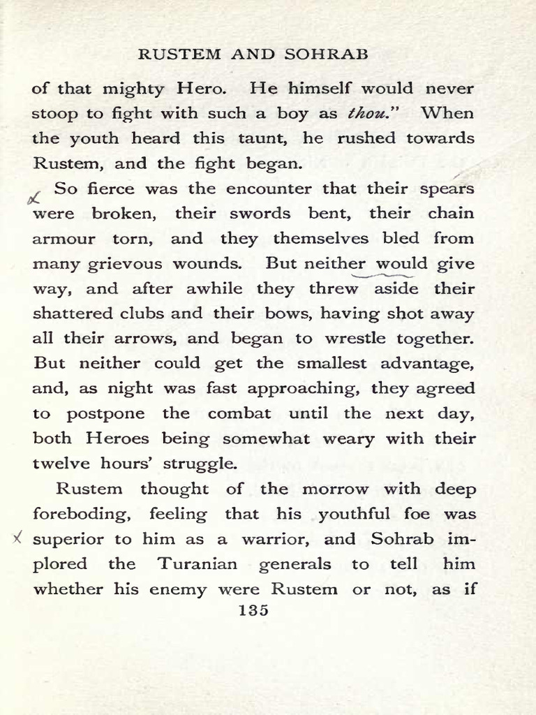 Rustem and Sohrab: A Tragic Duel | PDF