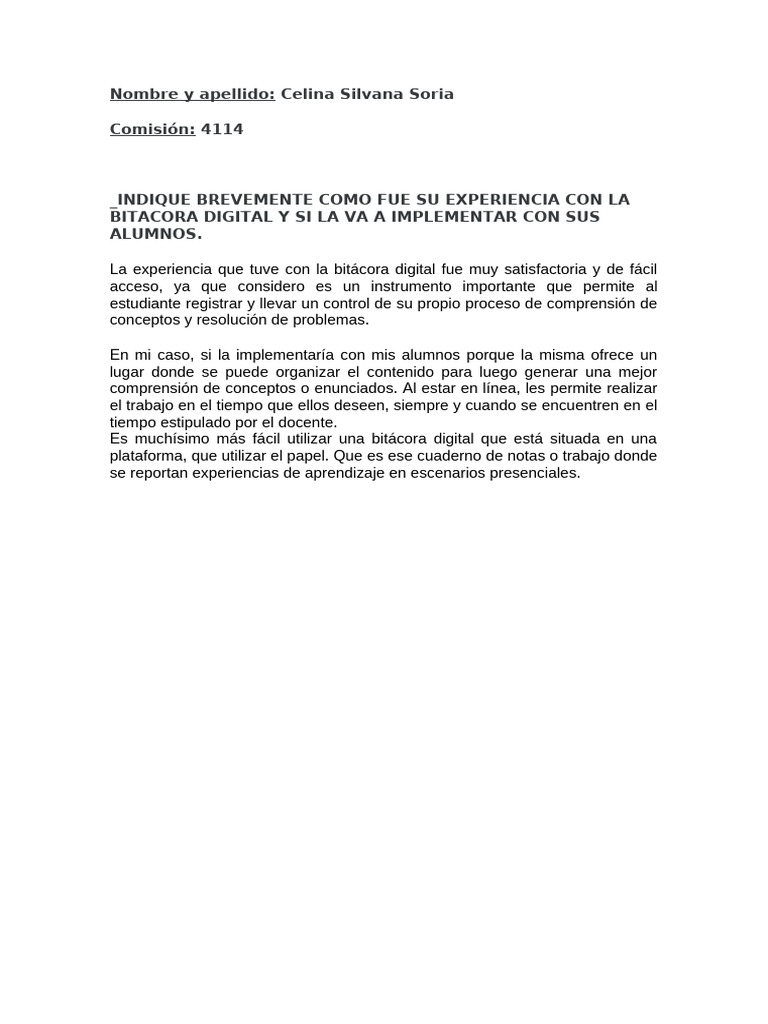 Bitácora Digital: Herramienta Clave en Educación | PDF