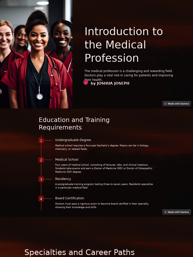 Introduction To The Medical Profession | PDF